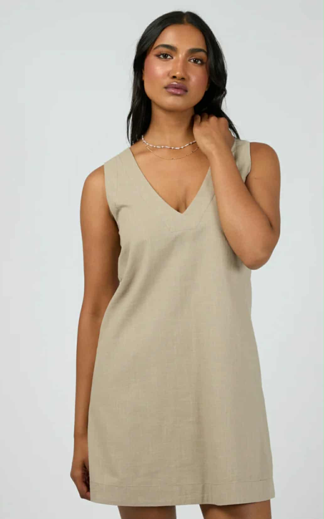 ALL ABOUT EVE Essential Mini Dress Stone – Hayz Collective